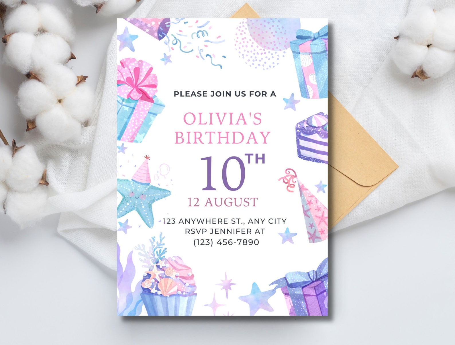 Editable Under the Sea Birthday Invitation, Editable Ocean Animals ...