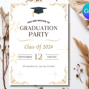 Graduation Party Invitation, Graduation Invitation Template, High ...