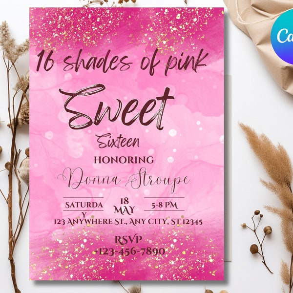 Pink Invitations - Etsy