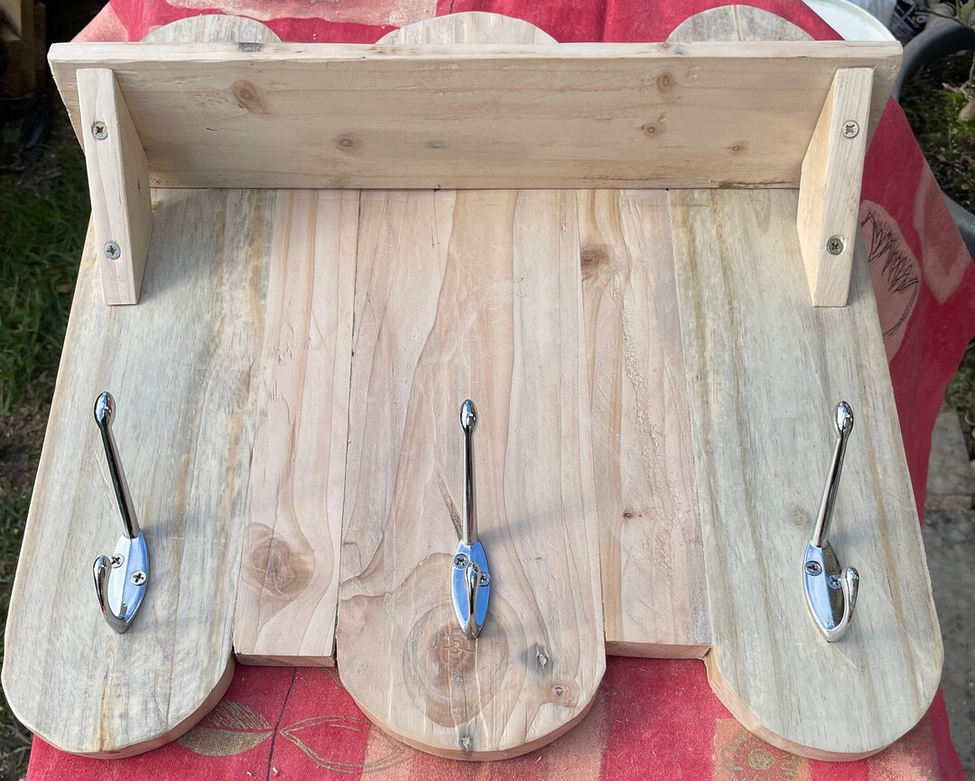 Handmade Wooden Coat Rack Coat Hook Reclaimed Pallet Wood Polished Chrome Hooks Rustic Pine - Etsy
