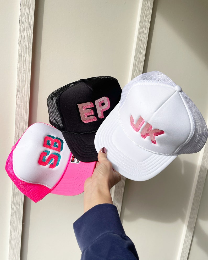 Initial Trucker Hats - Etsy