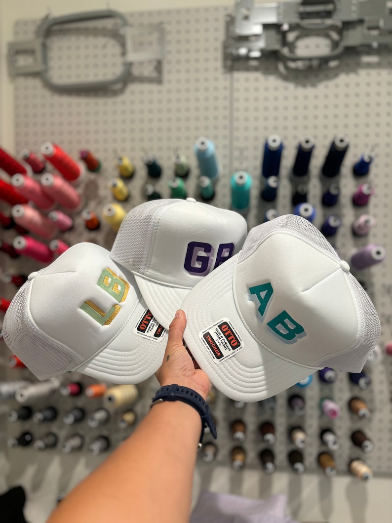 Initial Trucker Hats - Etsy