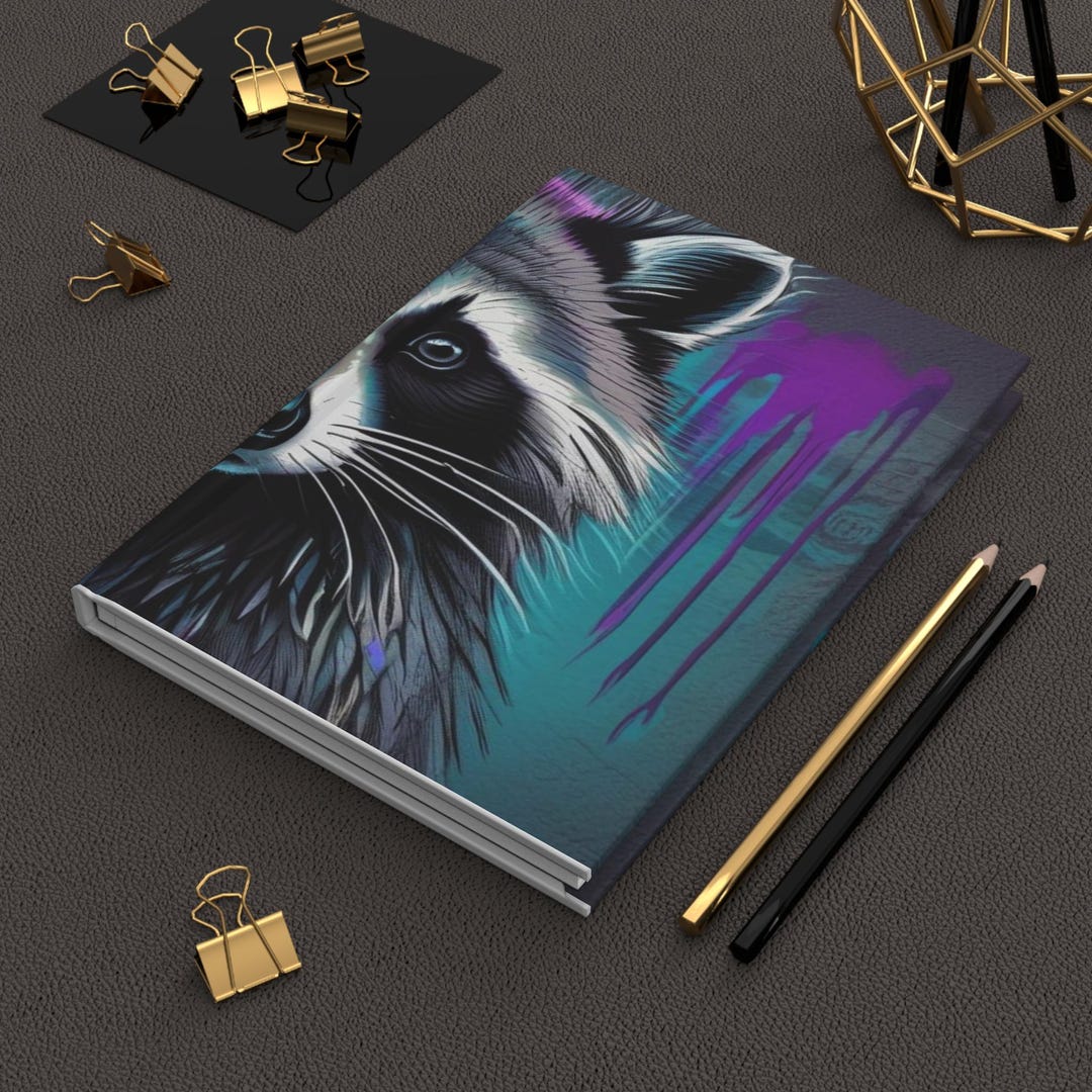 Raccoon Art Hardcover Journal, Vibrant Notebook for Nature Lovers, Gift ...