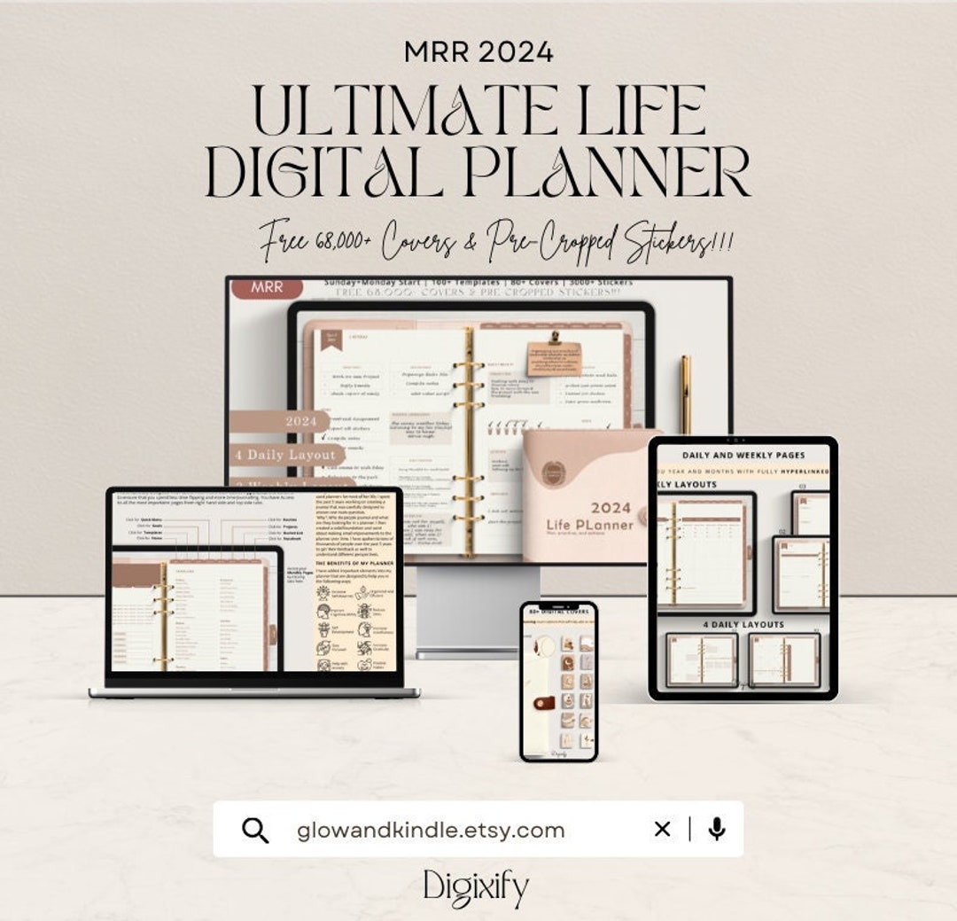 MRR 2024 Life Digital Planner, All in One Stickers Covers, Goodnotes ...