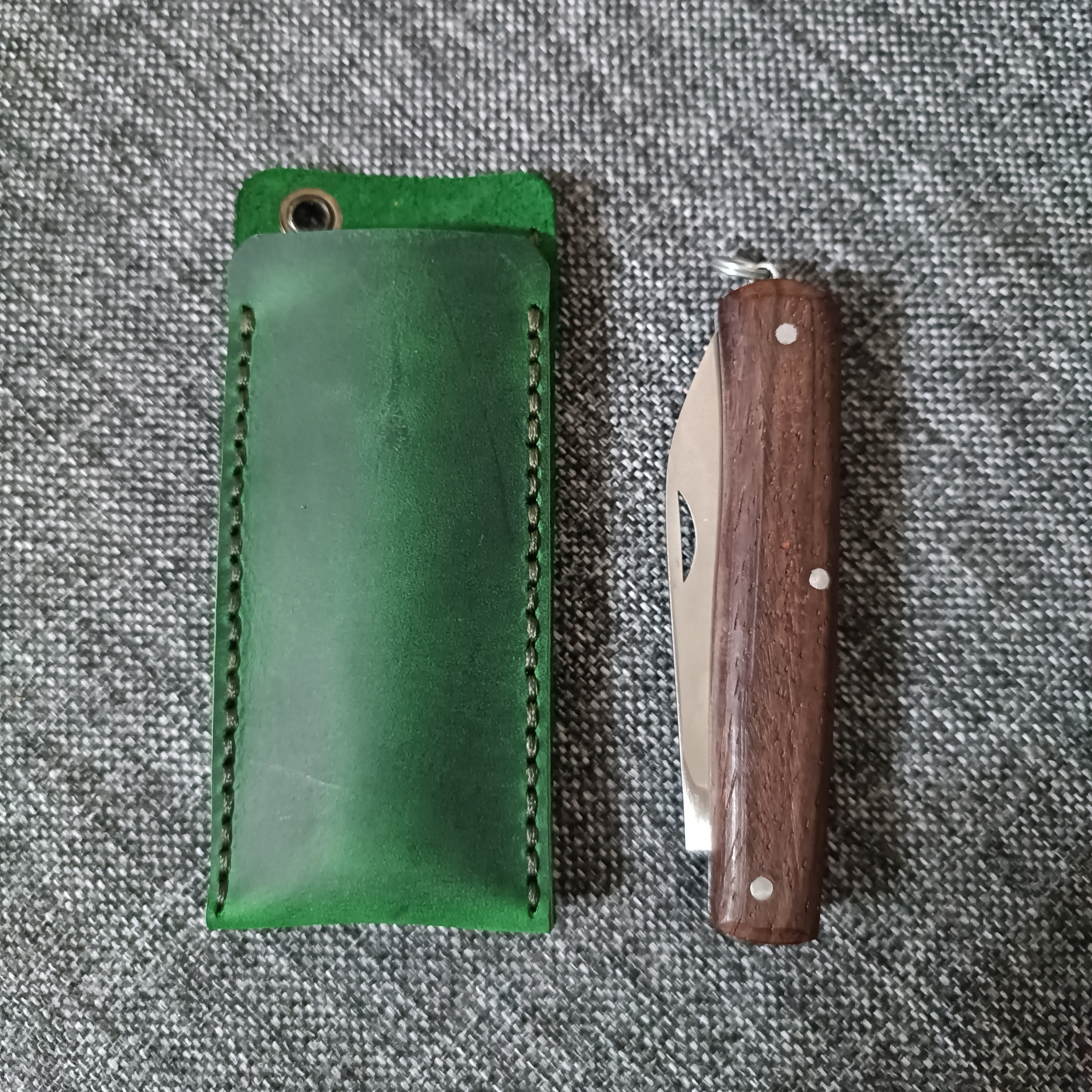Swiss Army Pocket Knife Sheath.leather Pocket Knife Case. Green Knife ...