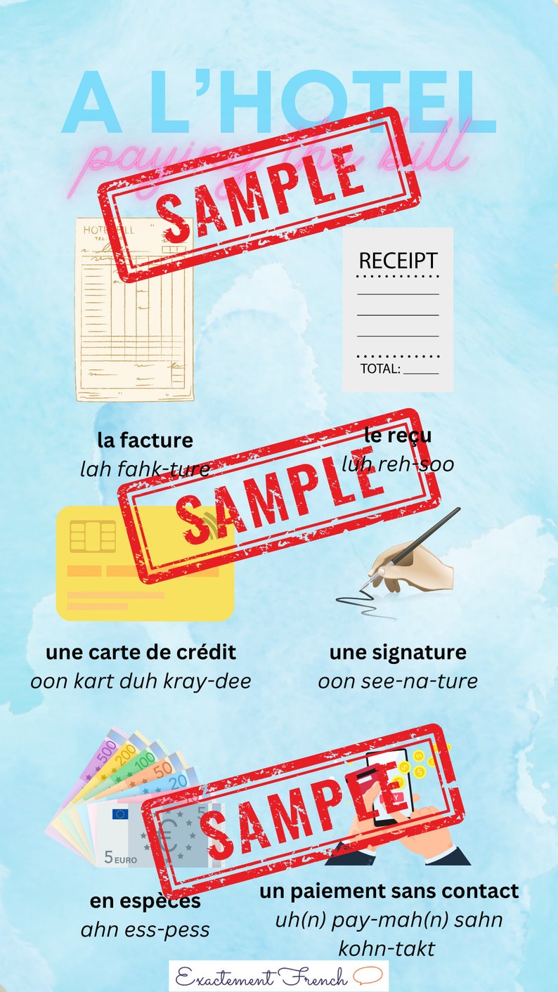 French Vocabulary Wallpaper for Travelers and Students - Etsy