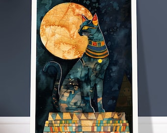 Bastet Art Print Egyptian Gods Mythology Cat Goddess - Etsy