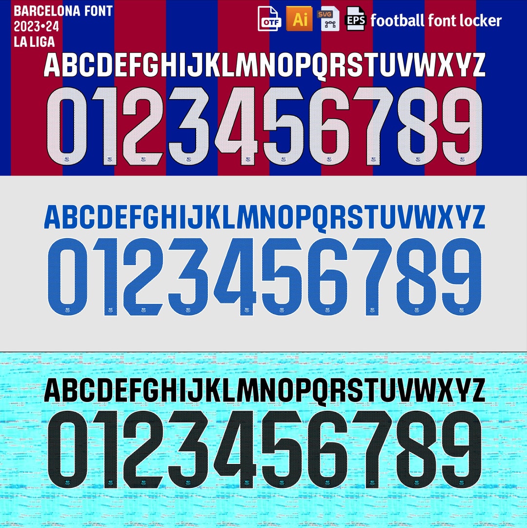 Font Vector Barcelona 2023-24 in OTF, SVG, EPS, Ai - Etsy UK