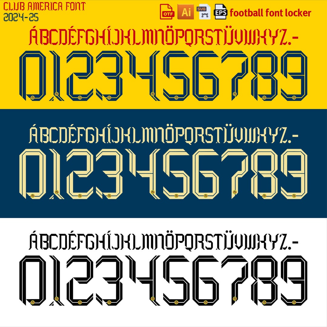 Font Vector Club America 2024-2025 in OTF, SVG, EPS, Ai - Etsy UK