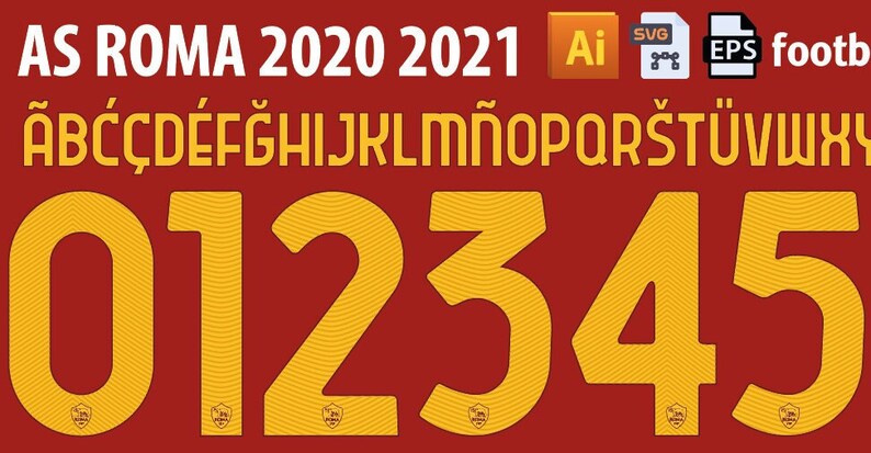 Fuente vectorial AS Roma 2021/22 en SVG, EPS, Ai - Etsy España