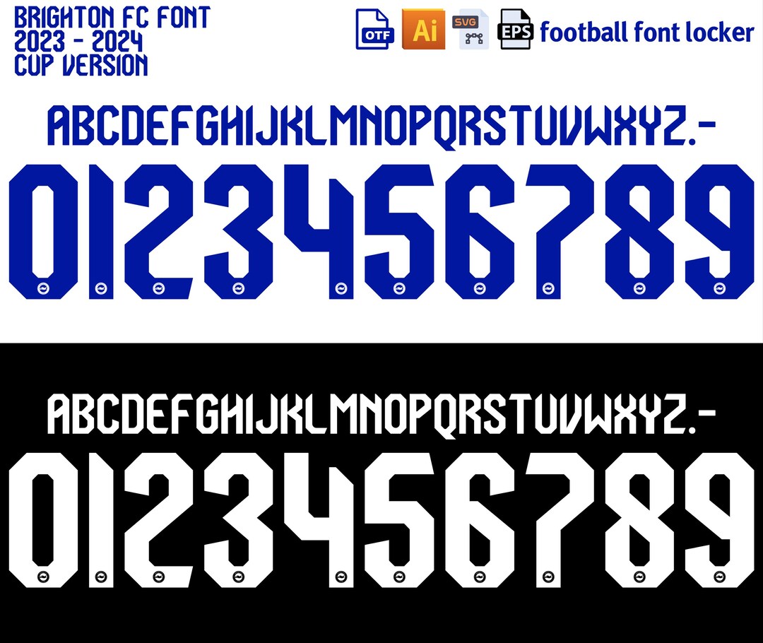Font Vector Brighton FC 2023-24 in Otf, Ttf, SVG, EPS, Ai - Etsy