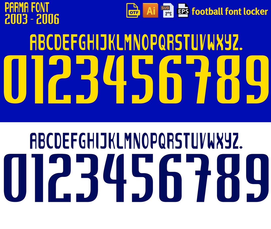 Font Vector Parma 2003-06 Home & Away in OTF, SVG, EPS, Ai - Etsy
