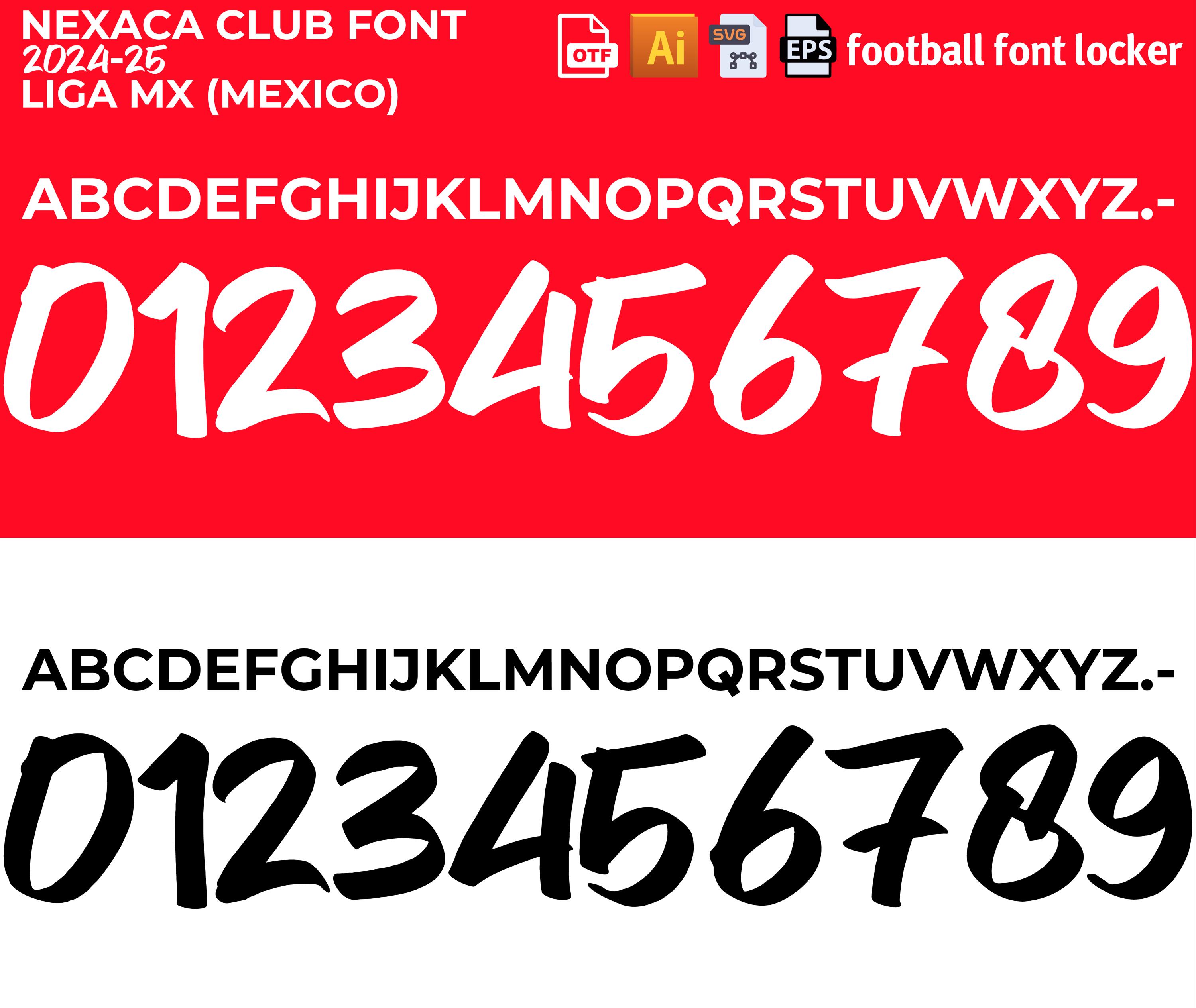 Font Vector Necaxa Club 2024-25 in Otf, SVG, EPS, Ai - Etsy