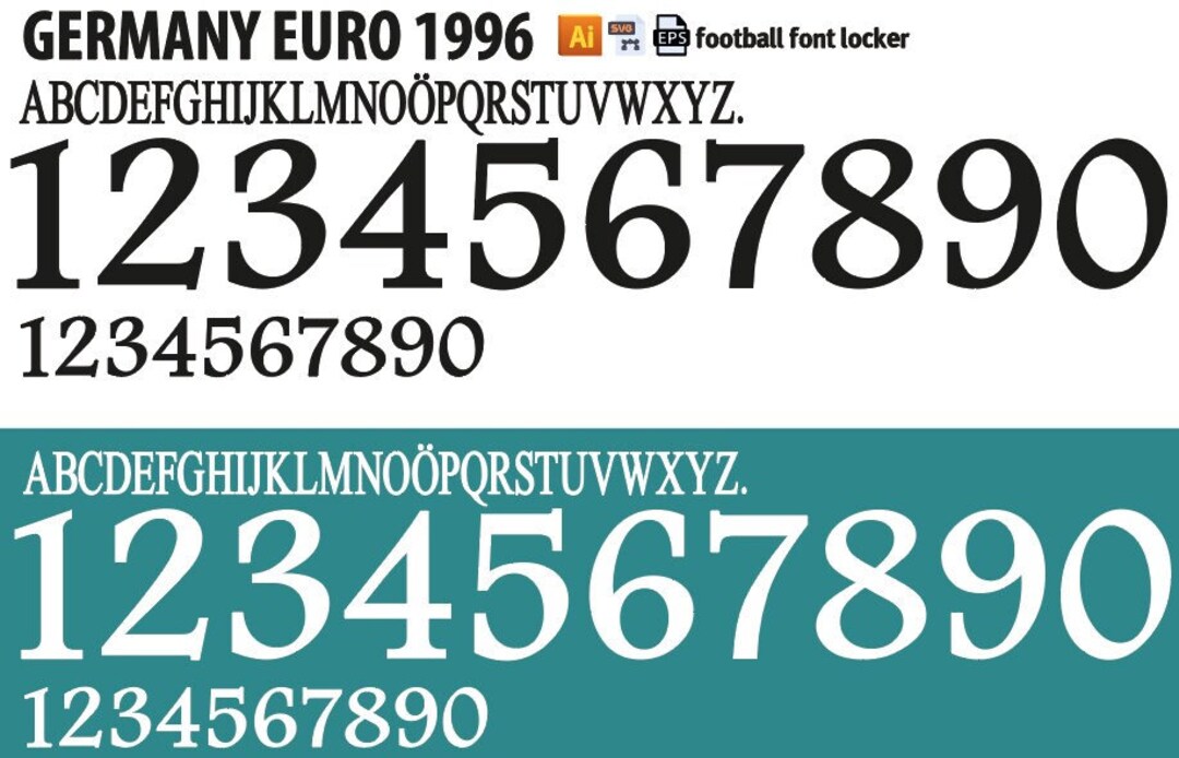 Font Vector Germany Euro 1996 in SVG, EPS, Ai - Etsy