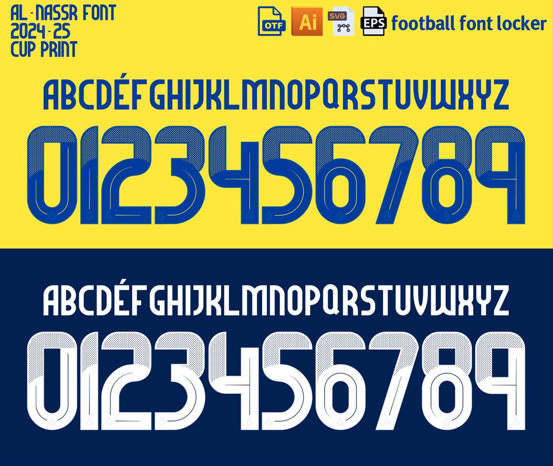 Font Vector Al-nassr 2024-2025 Cup in OTF, Ttf, SVG, EPS, Ai - Etsy