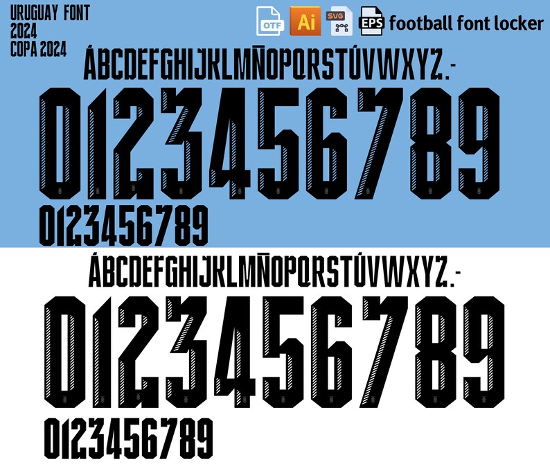 Font Vector Uruguay Copa 2024 in OTF, SVG, EPS, Ai - Etsy Australia