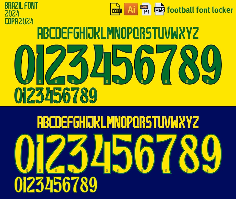 Font Vector Brazil Copa 2024 in OTF, SVG, EPS, Ai - Etsy Australia