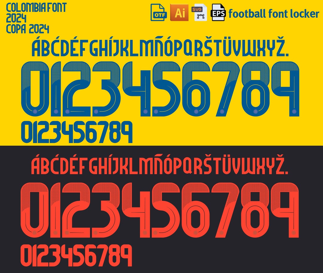 Font Vector Colombia Copa 2024 in OTF, SVG, EPS, Ai - Etsy UK