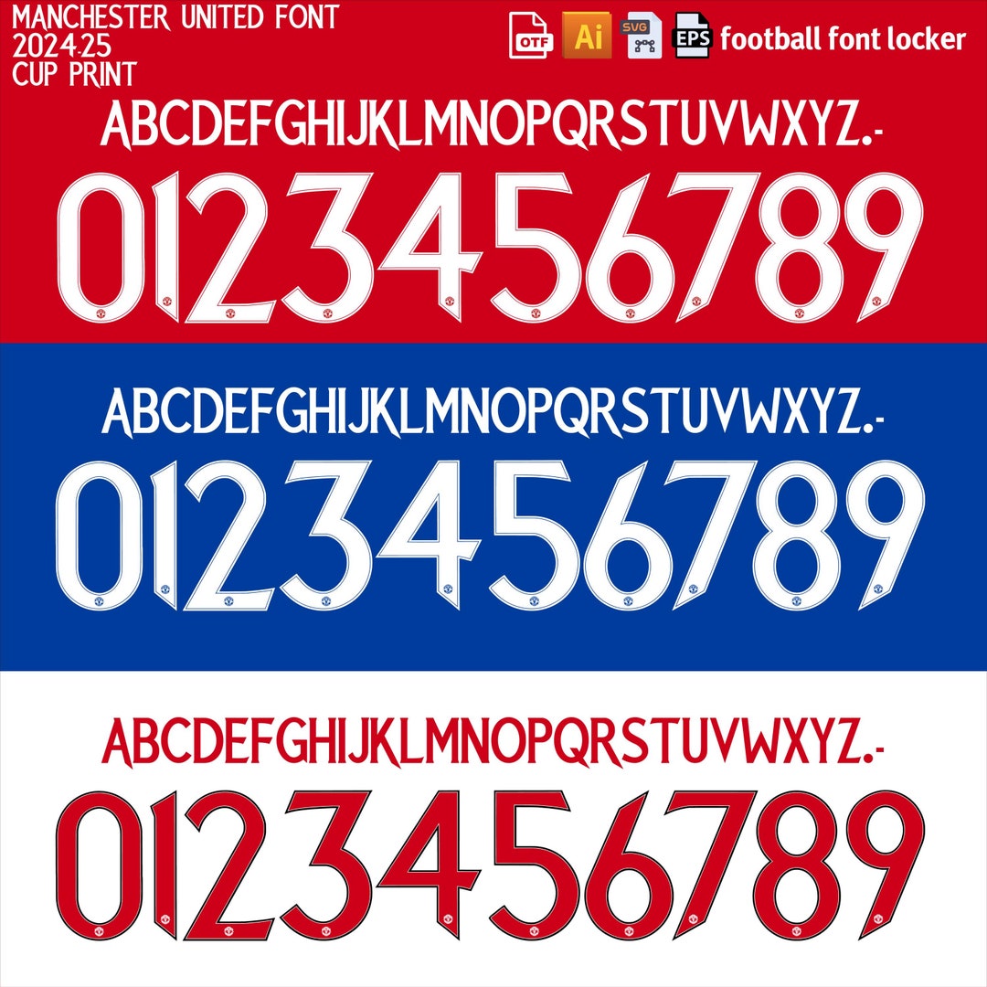 Font Vector Manchester United 2024-2025 in OTF, SVG, EPS, Ai - Etsy UK