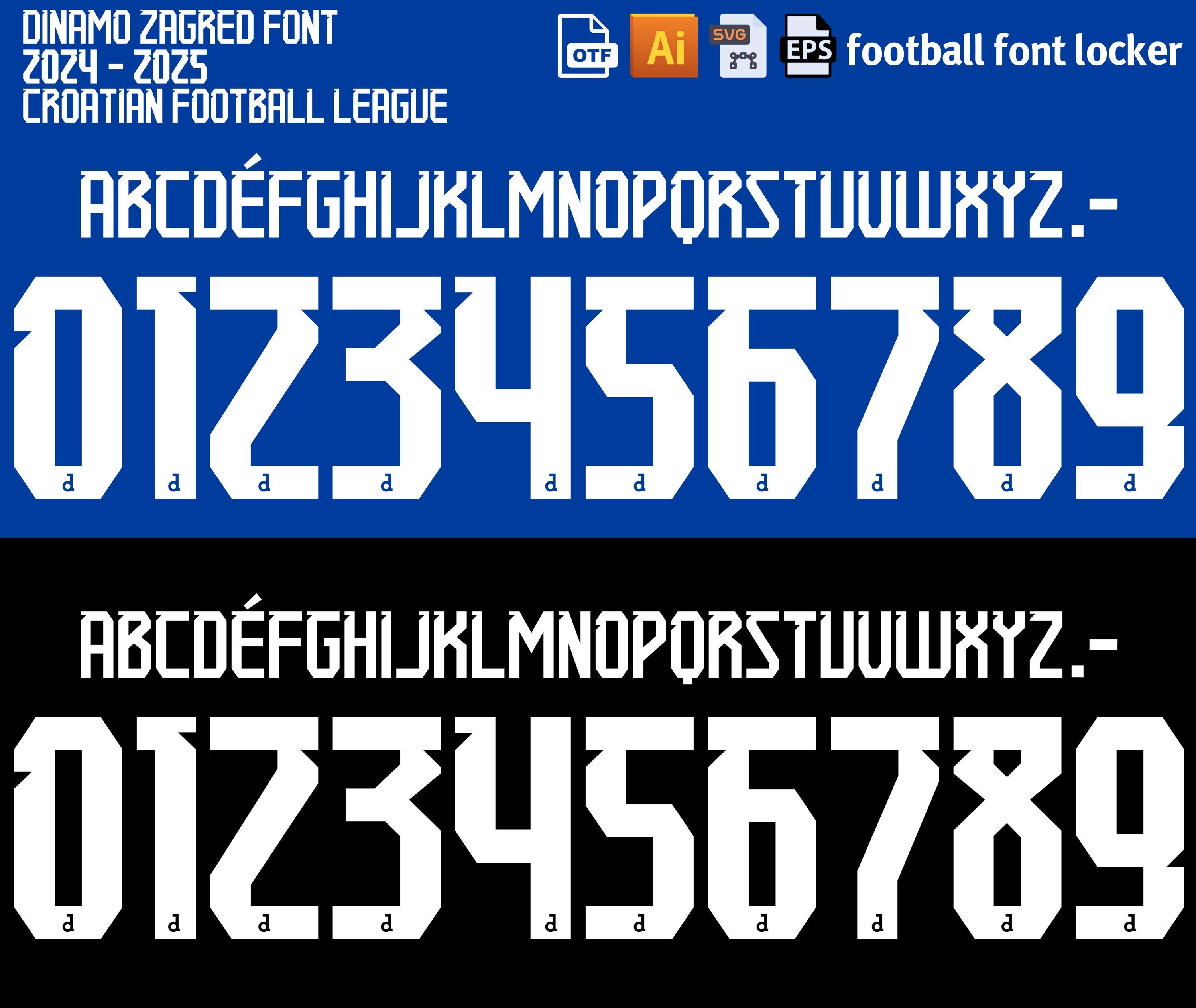 Font Vector Dinamo Zagreb 2024-2025 in OTF, SVG, EPS, Ai - Etsy