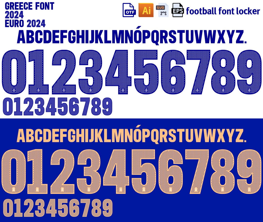 Fuente vectorial Grecia Euro 2024 en OTF, SVG, EPS, Ai - Etsy México