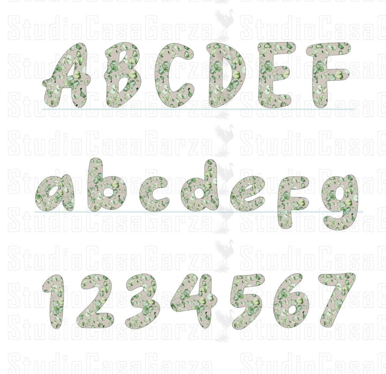 Eucalyptus Alphabet, Eucalyptus Letters - Etsy