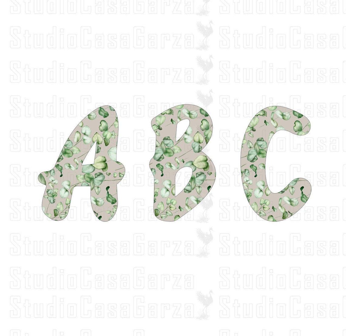 Eucalyptus Alphabet, Eucalyptus Letters - Etsy
