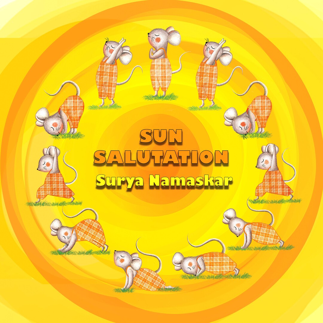 SUN SALUTATION Yoga Poses, 12 Editable Cards .flash Cards Pdf Printable ...