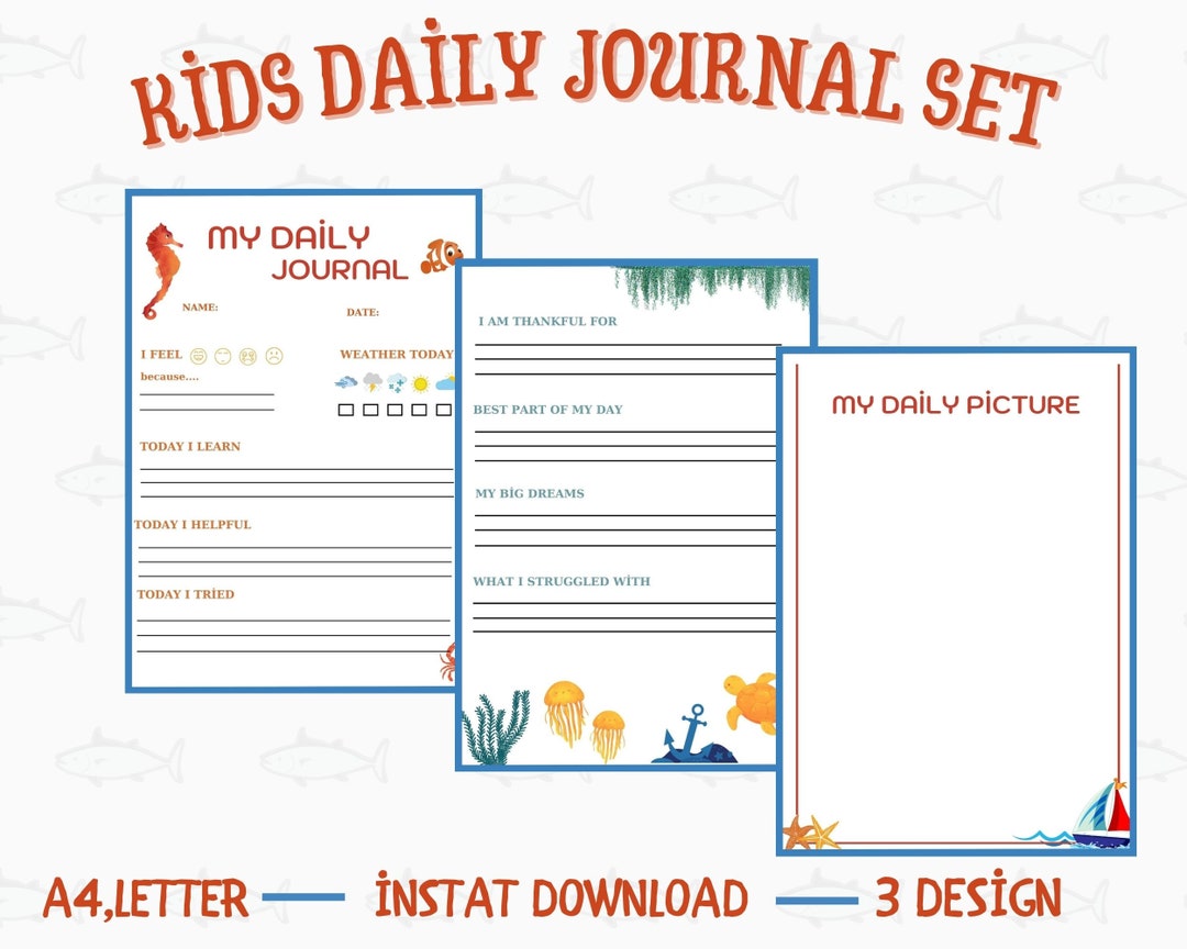 Kids Daily Journal Printable Journal for Kids-diary for Children-kids ...