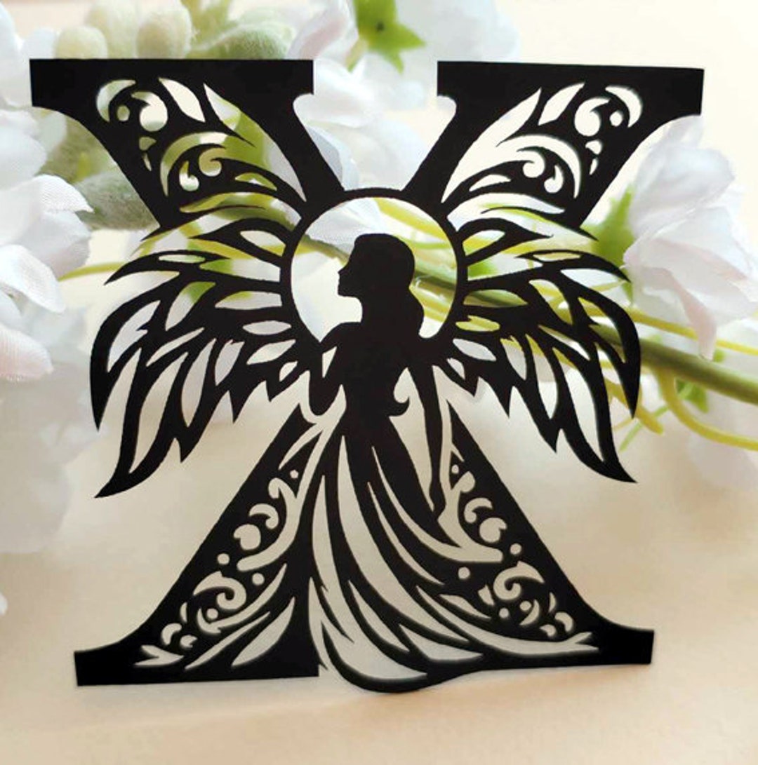 Monogram Miniature Letters - Angel Letter X SVG, Monogram, Wedding ...