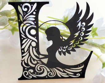 Monogram Miniature Letters - Angel Letter R SVG, Monogram, Wedding ...