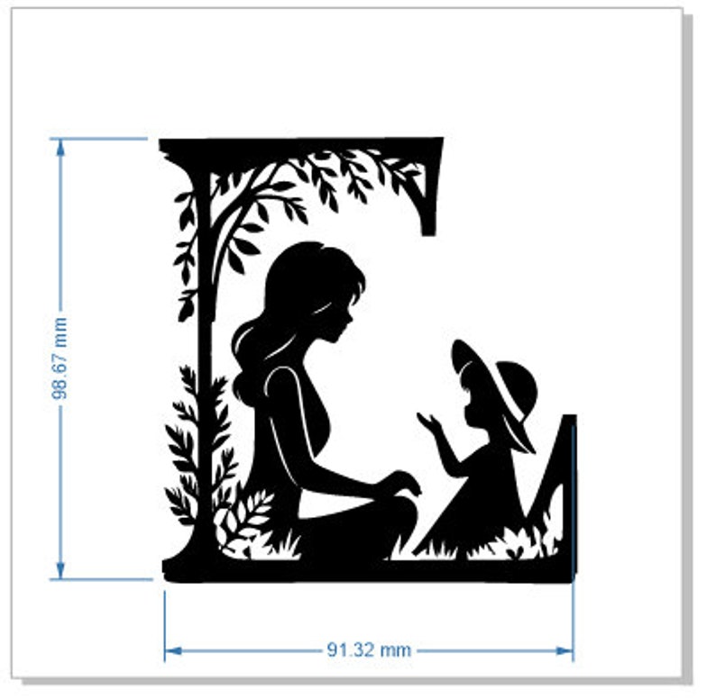 Monogram Miniature Letters Letter L SVG, Monogram, Wedding, Alphabet ...