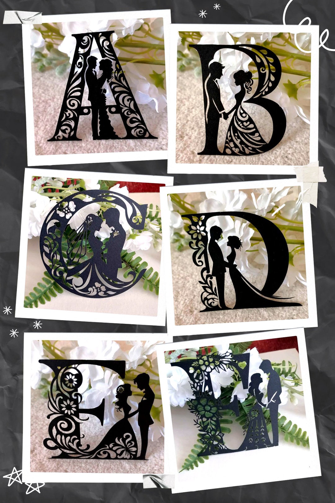 Monogram Miniature Letters - Wedding Latin Alphabet SVG, Monogram ...