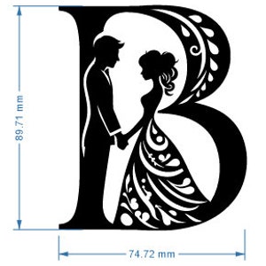 Monogram Miniature Wedding Letters - Letter B SVG, Monogram, Wedding ...