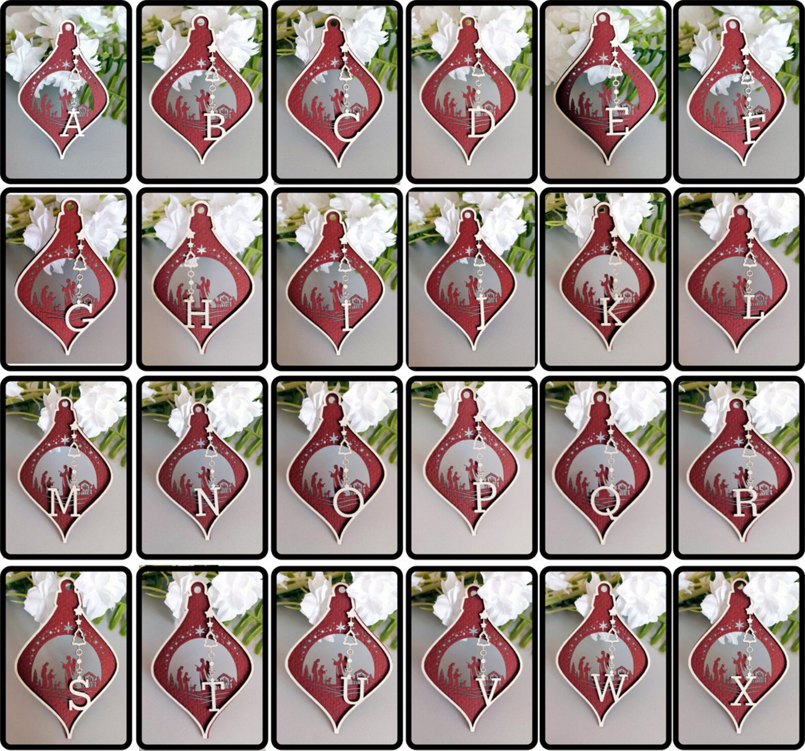 Arabesque Christmas Latin Alphabet SVG, Monogram, Wedding, Alphabet ...