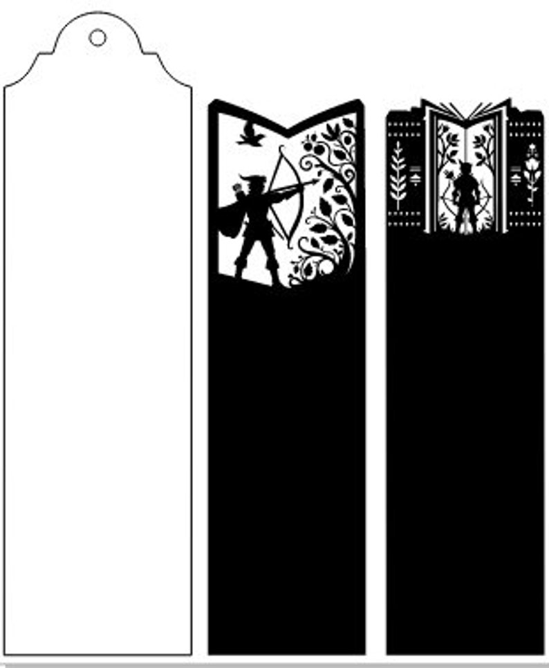 Robin Hood 2 Digital Cut Files BOOKMARK SVG TEMPLATE, Laser Cut & Paper ...