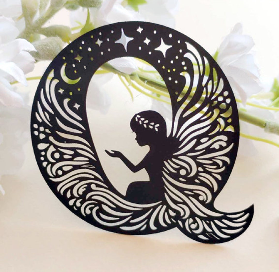 Monogram Miniature Letters - Angel Letter Q SVG, Monogram, Wedding ...