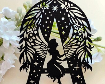 Monogram Miniature Letters - Angel Letter R SVG, Monogram, Wedding ...