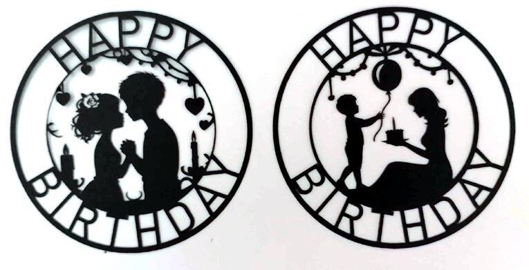 Happy Birthday - 7 Digital Cut Files SVG TEMPLATE, Laser Cut & Paper ...