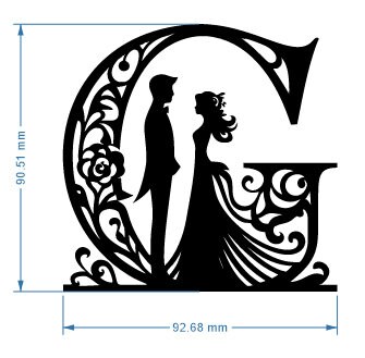 Monogram Miniature Wedding Letters - Letter G SVG, Monogram, Wedding ...