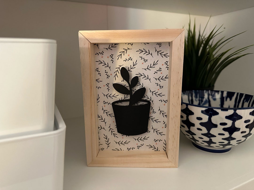 Plant Shadow Box Home Decor Upcycled Pallet Wood - Etsy