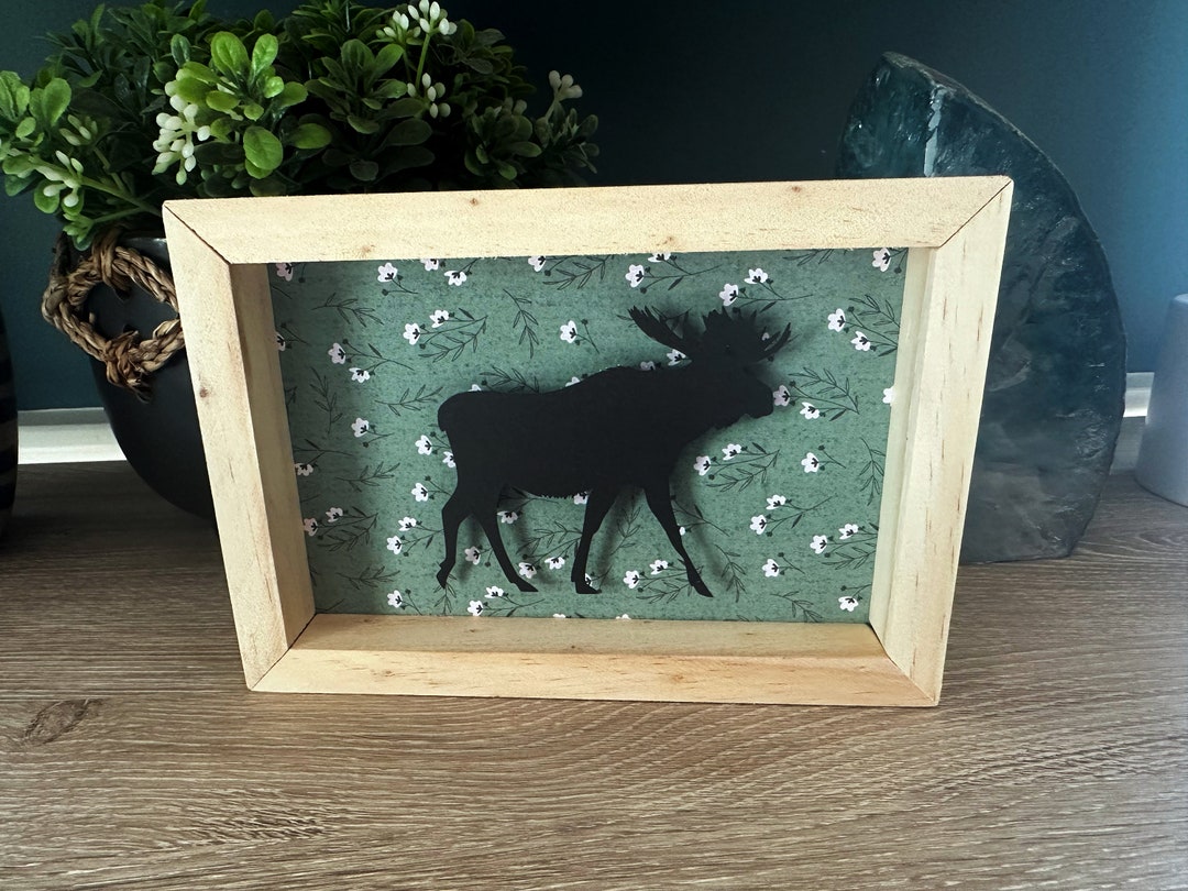 Moose Farmhouse Shadow Box Home Decor Upcycled Pallet Wood Project - Etsy