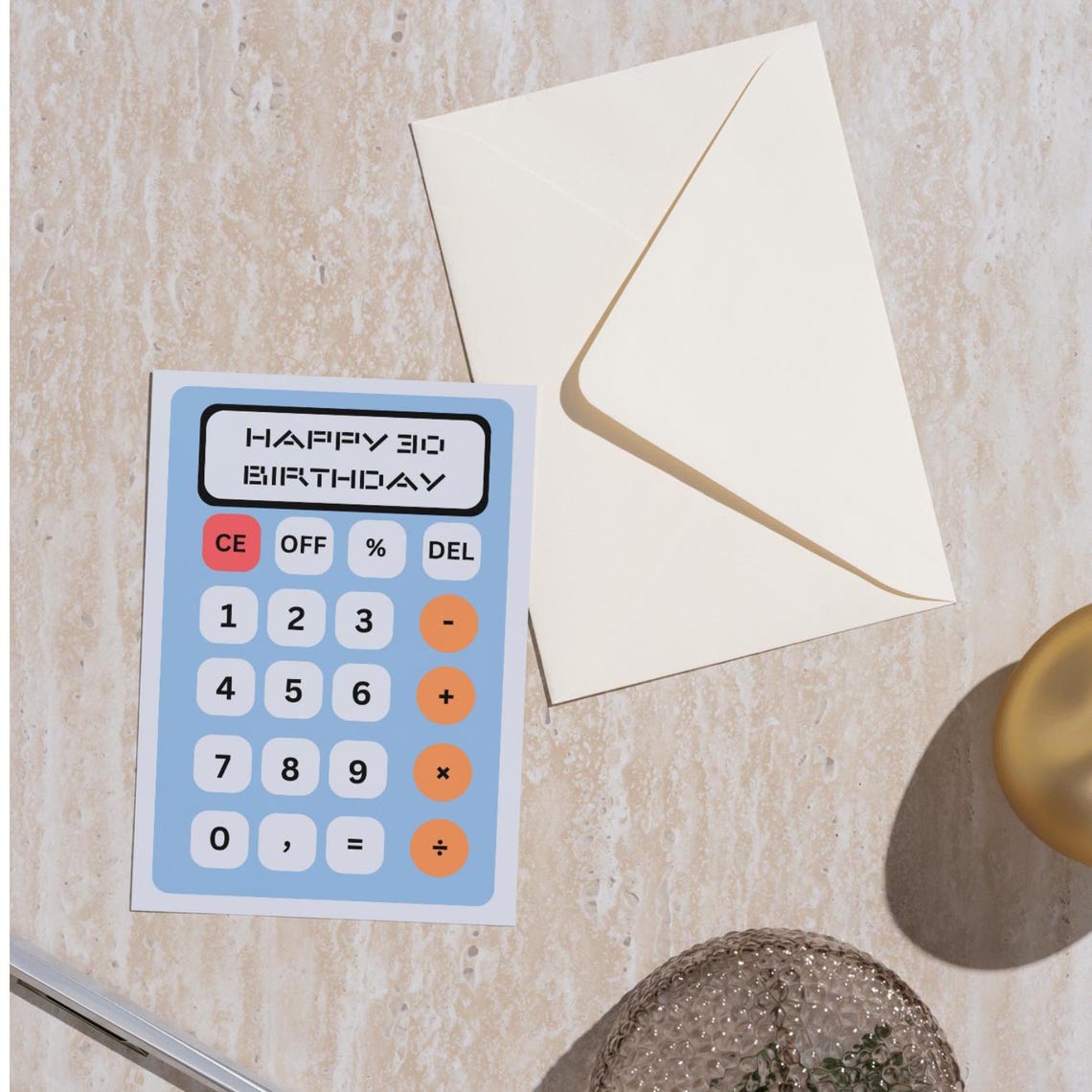 Calculator Inspired Birthday Card, Math Enthusiast Gift, Numerical ...