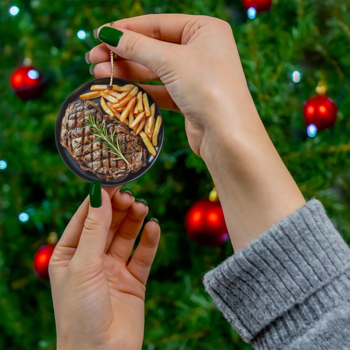 Steak Christmas Ornament, Meat Lover Gift, BBQ Steak, Grill, Gift for ...