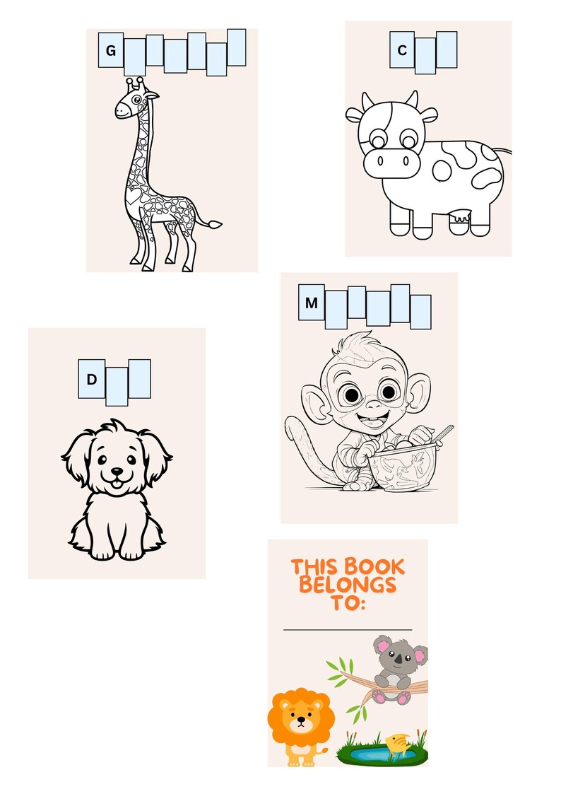 Zoo Animals Coloring Book for Kids & Toddlers | Fun Printable Activity ...