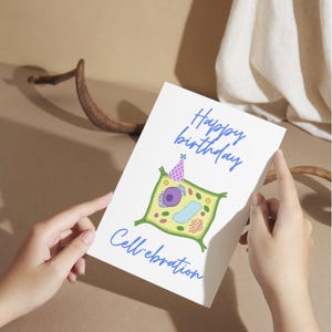 Happy Birthday Cell-ebration - Funny Biology Birthday Card - Instant ...