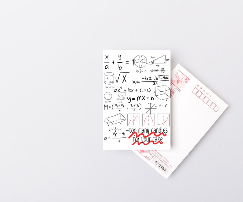 Funny Math Nerd Birthday Card, Geek Gift, Mathematical Humor, Unique ...