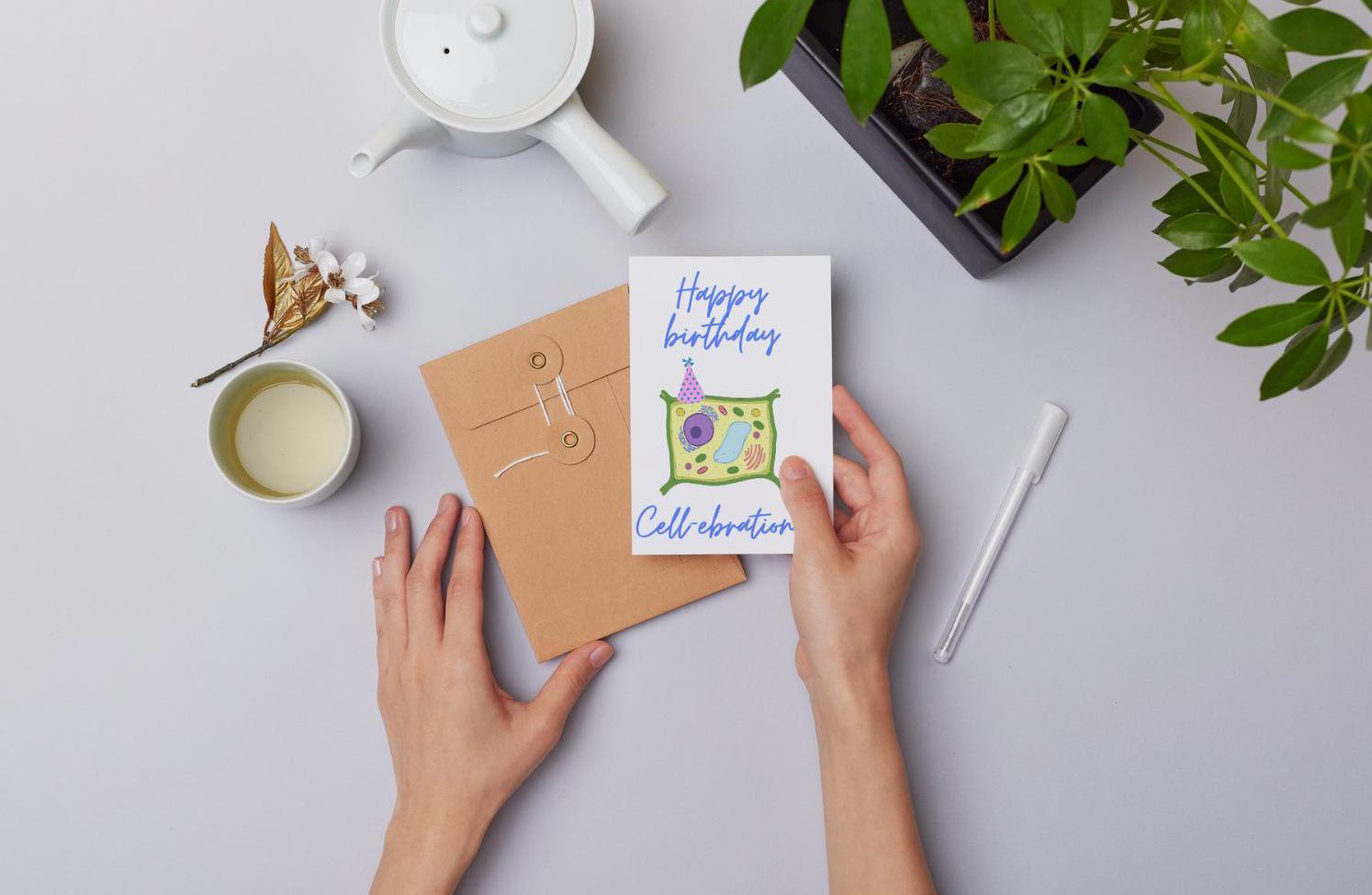 Happy Birthday Cell-ebration - Funny Biology Birthday Card - Instant ...