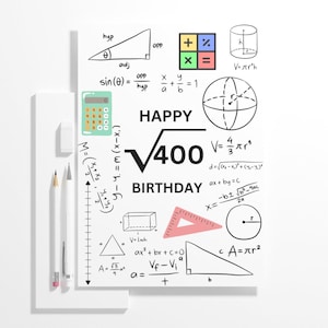 Choose Any Age - Square Root Birthday Card for Him Her 7th 8th 10th ...