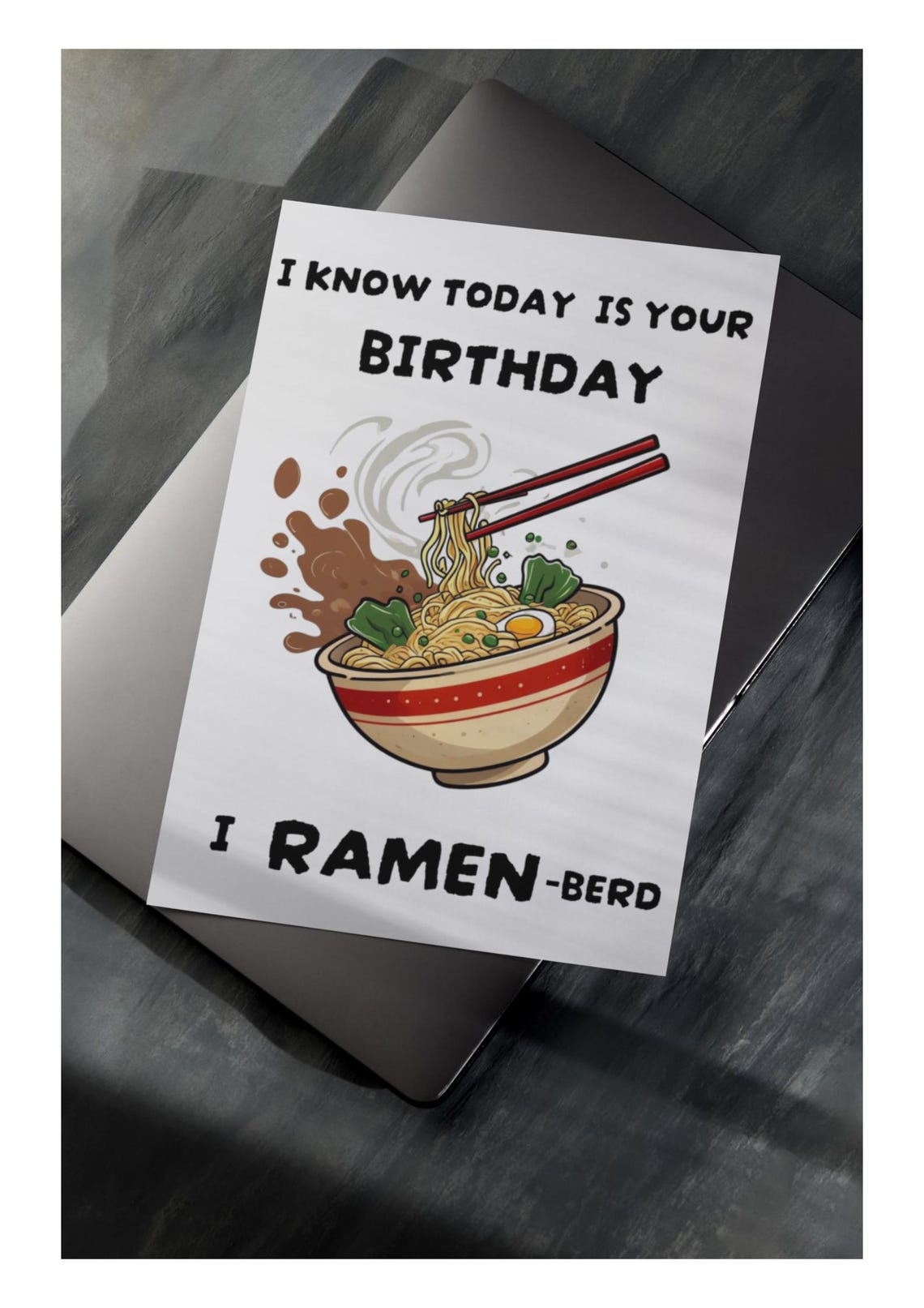 Ramen Birthday Card, Asian Food Theme, Unique Greeting Card, Foodie ...